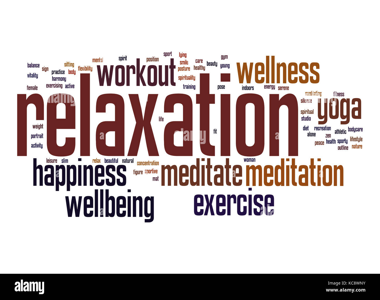 Relaxation word cloud with white background image with hi-res rendered ...