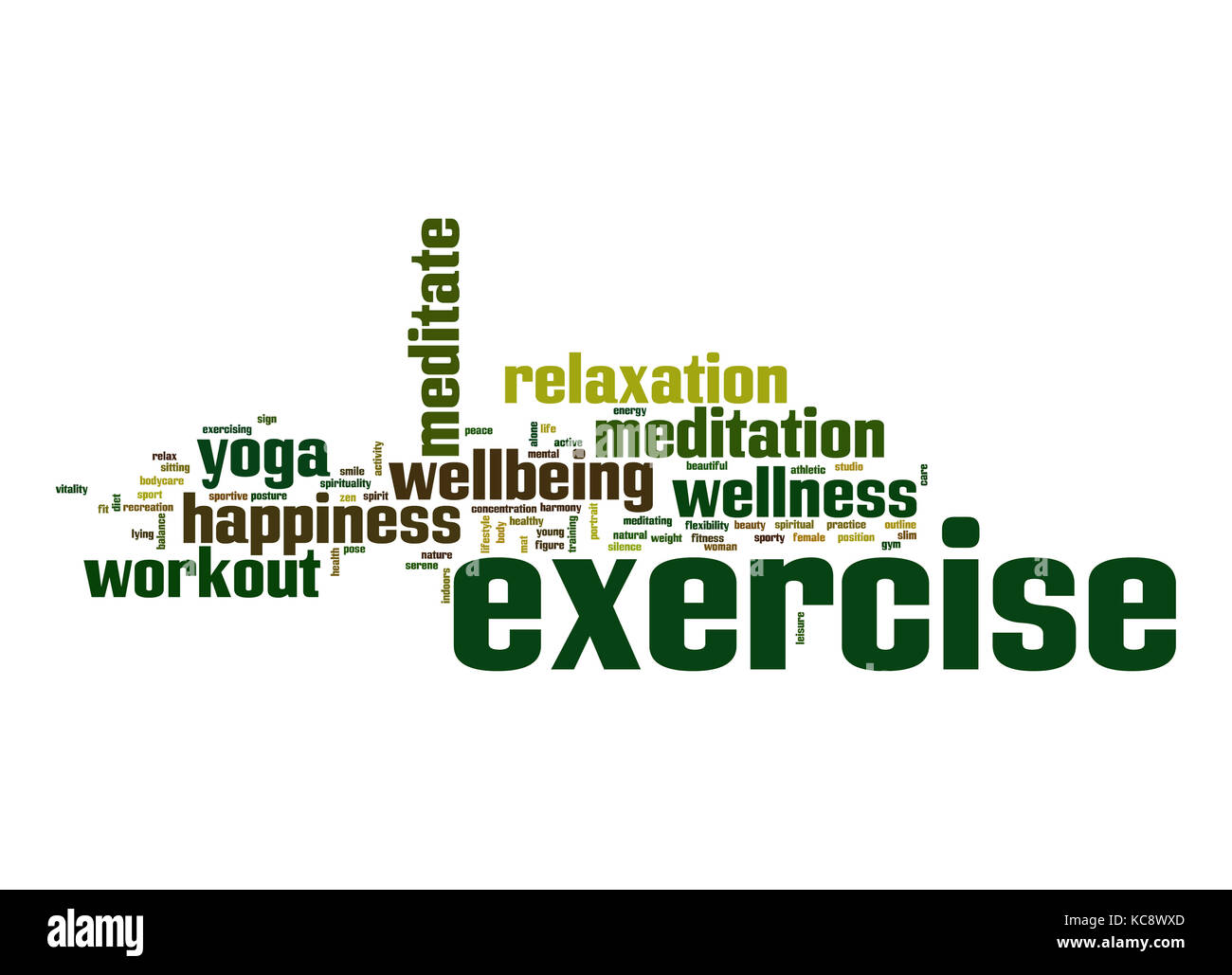 Exercise word cloud with white background image with hi-res rendered ...