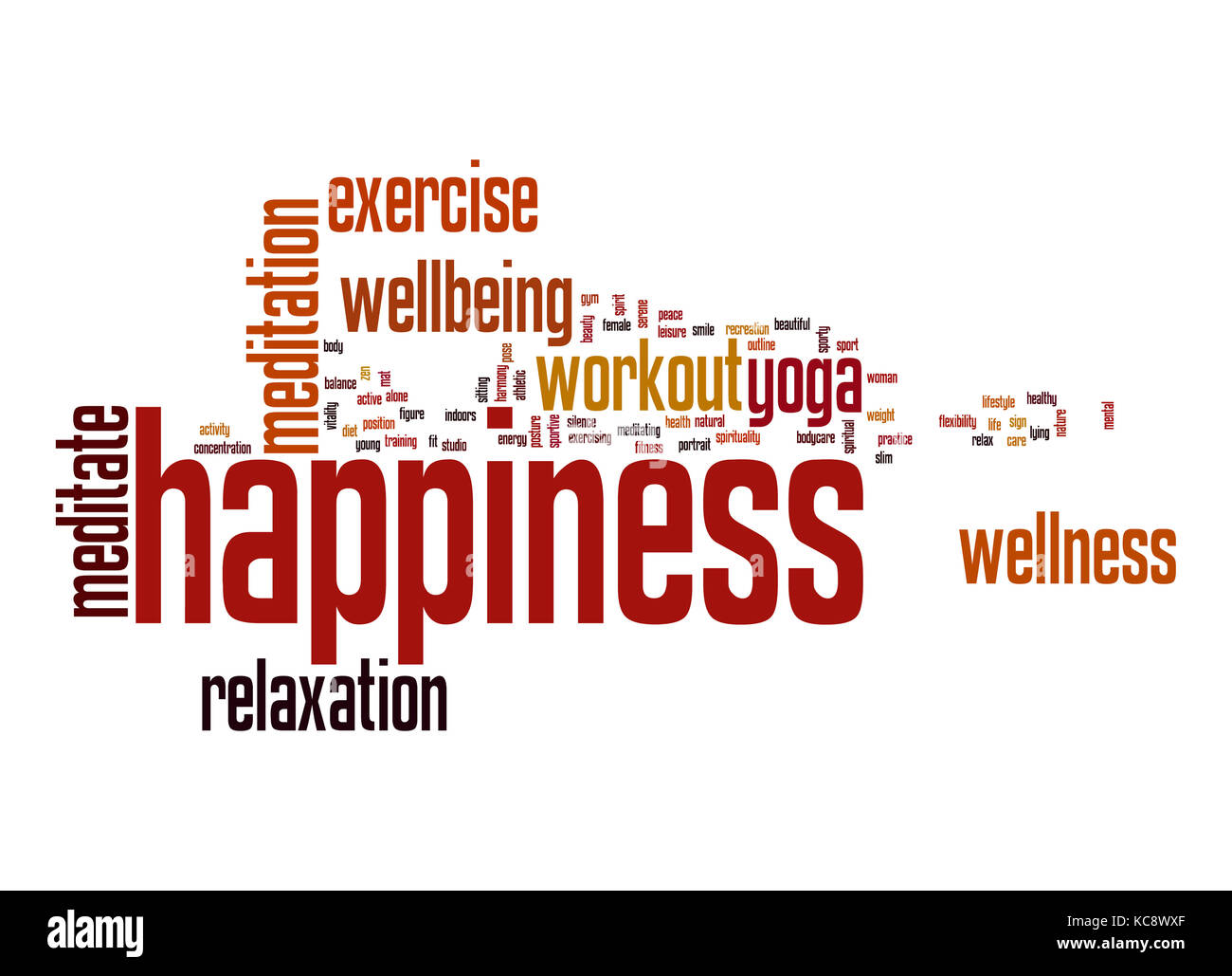 Happiness word cloud with white background image with hi-res rendered ...