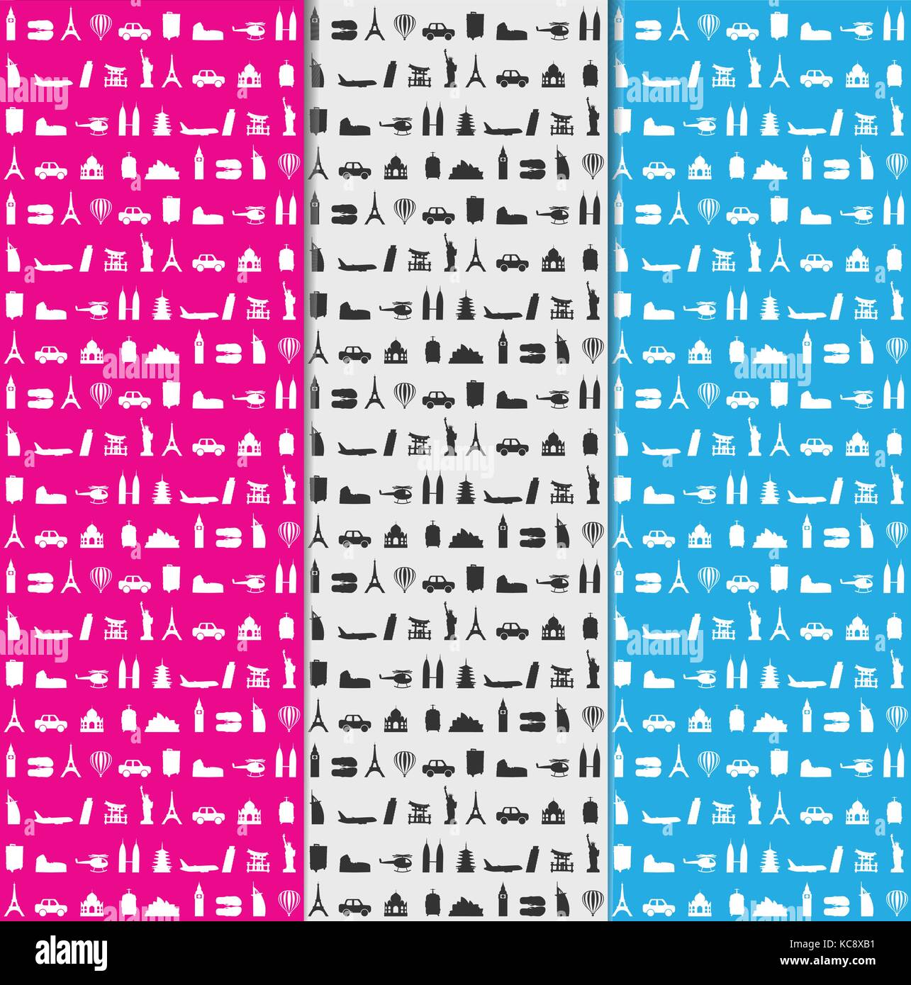 Travel Icons Continuous Vector Pattern. Vector Illustration Stock ...