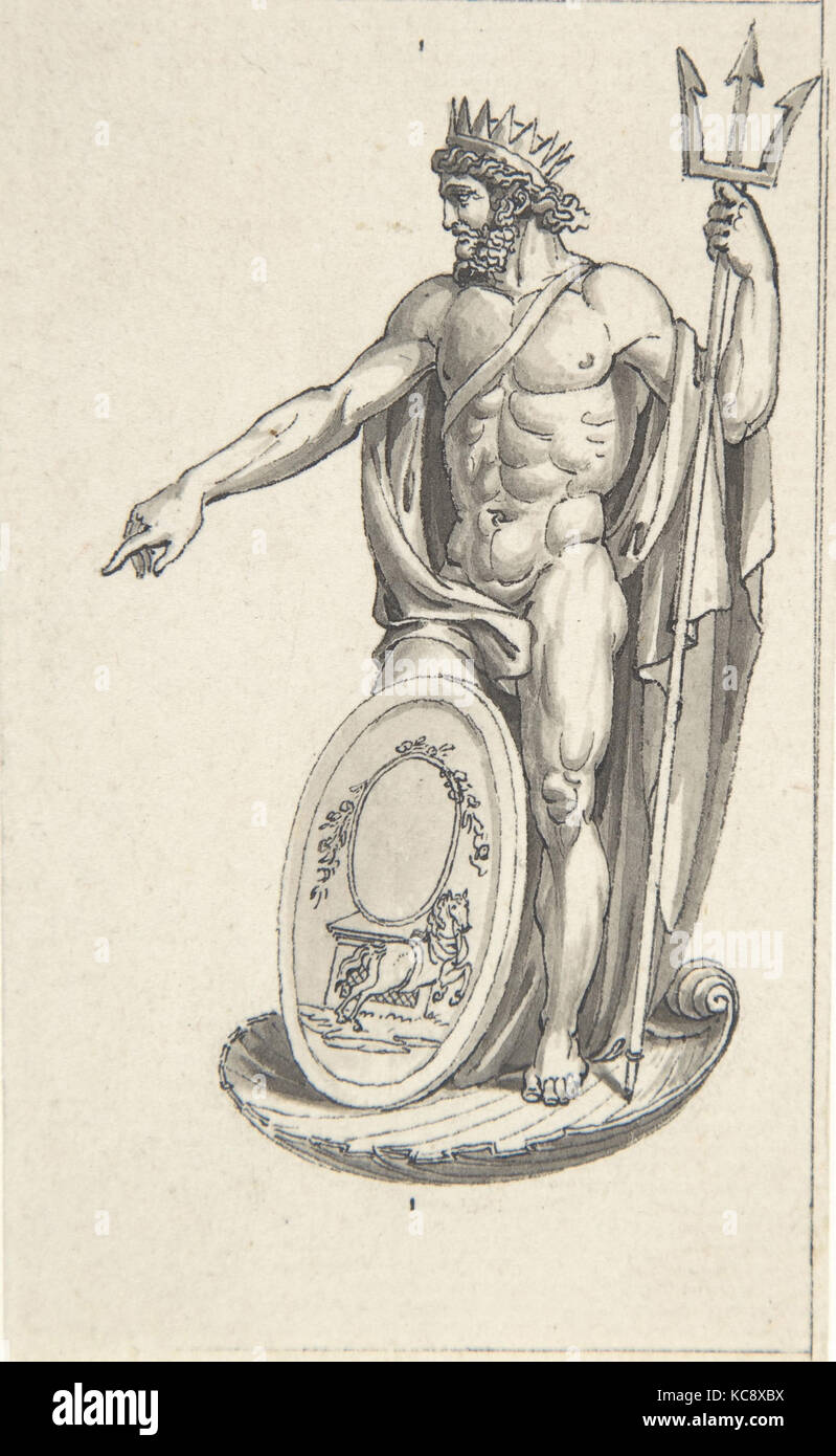 Design for Neptune with an Oval Medallion, Charles Percier Stock Photo ...