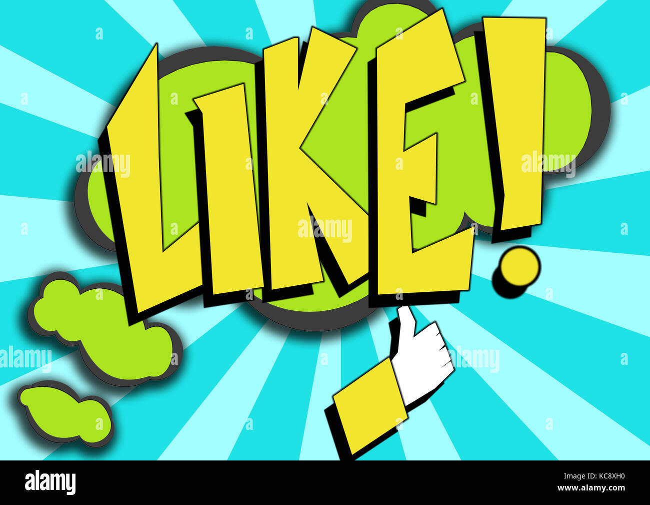 Pop Art comics icon with like word image with hi-res rendered artwork ...