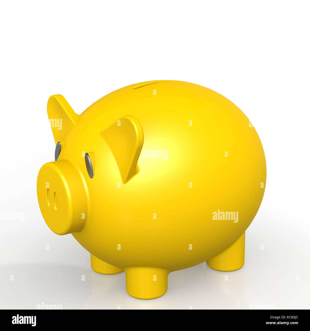 Yellow piggy bank image with hi-res rendered artwork that could be used ...