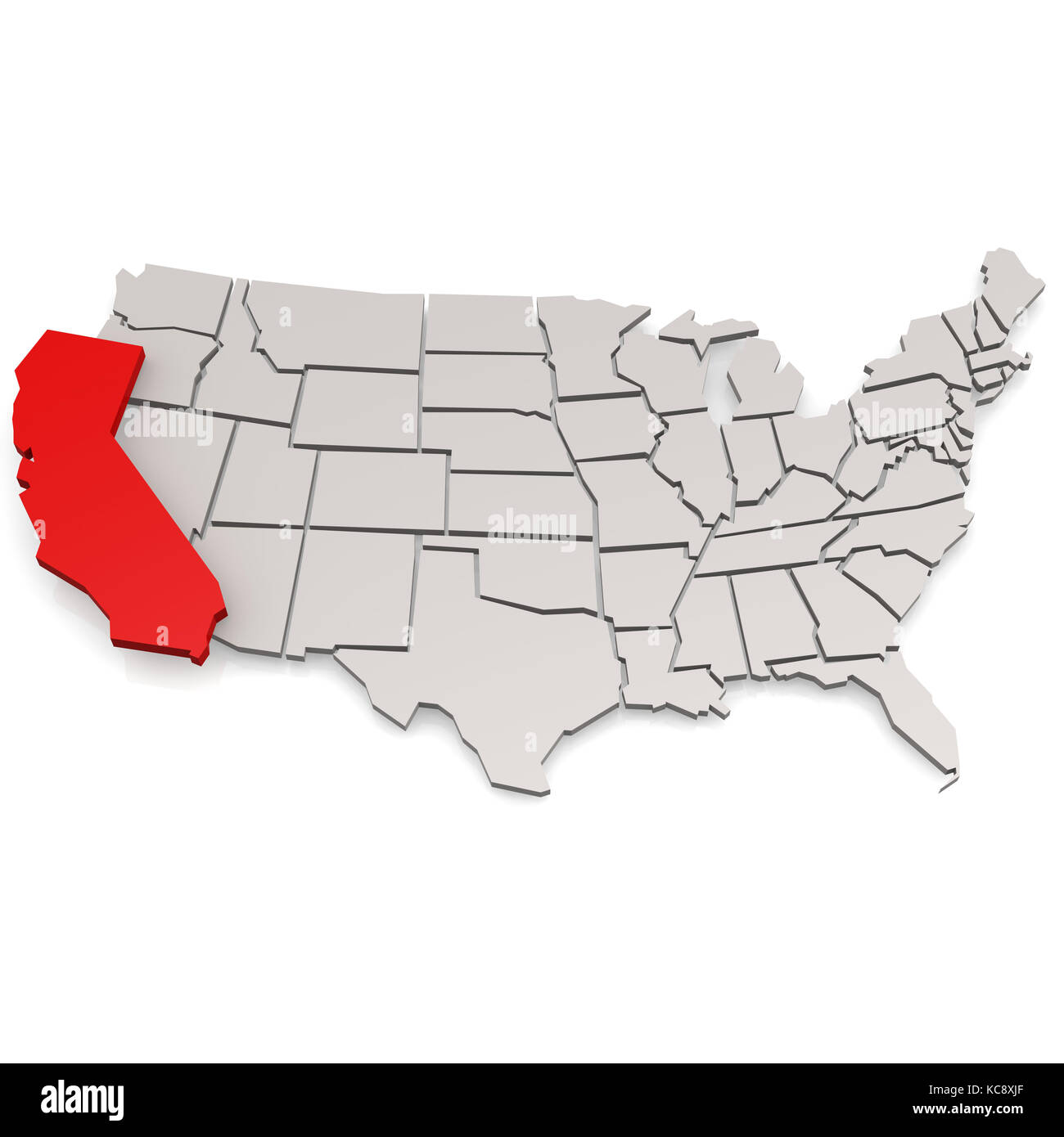 California map image with hi-res rendered artwork that could be used ...