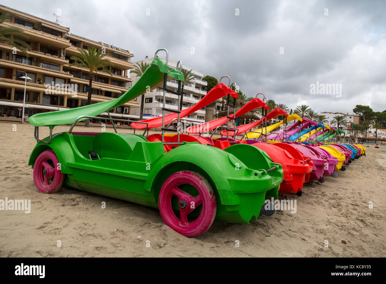 Funny Watercars at the beach of mallorca Stock Photo - Alamy