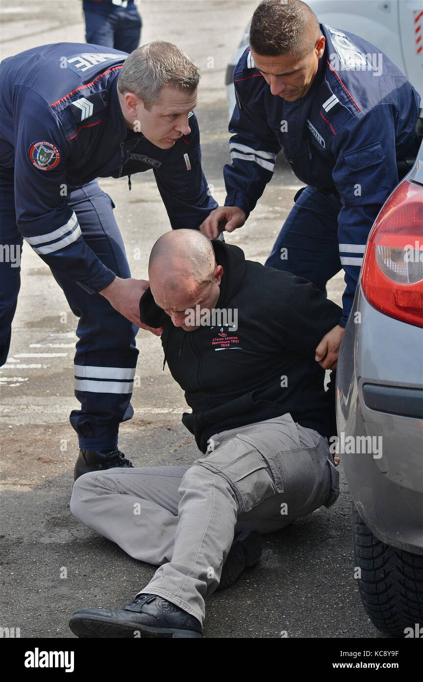 French customs hold a drill with "cash money sniffer" dogs ...