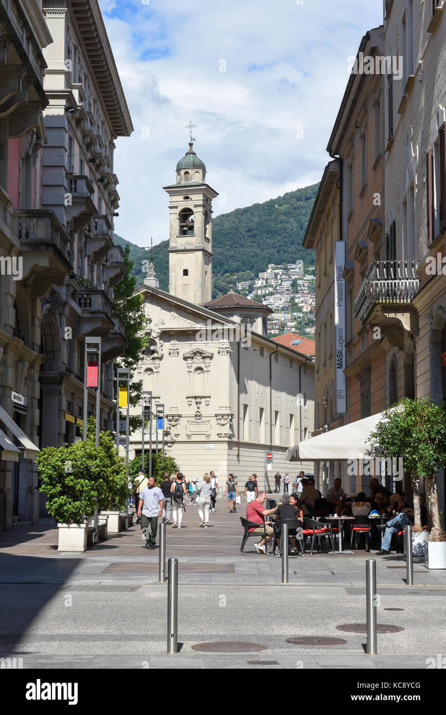 Lugano promenade people walking hi-res stock photography and images - Alamy