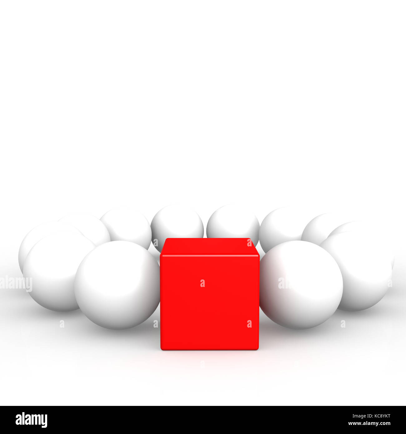 Red square and white sphere image with hi-res rendered artwork that ...