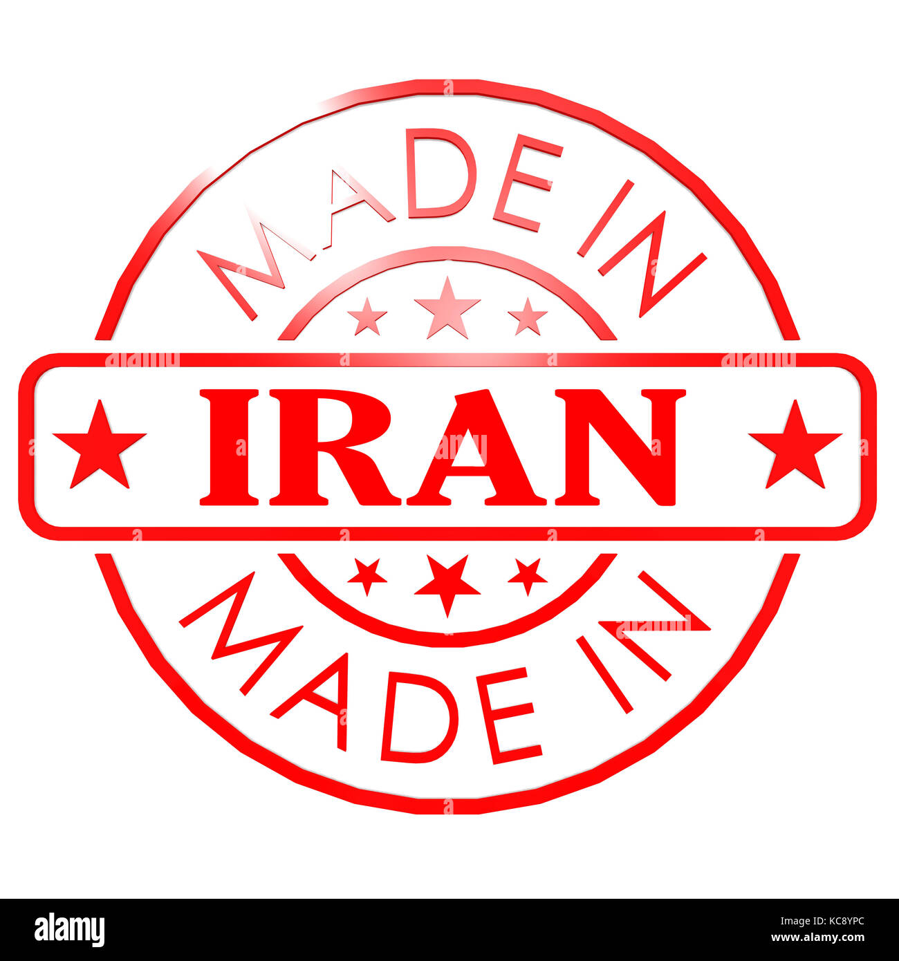 Made in Iran red seal image with hi-res rendered artwork that could be ...