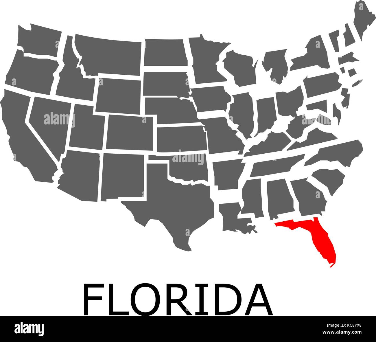 State of florida map hi-res stock photography and images - Alamy