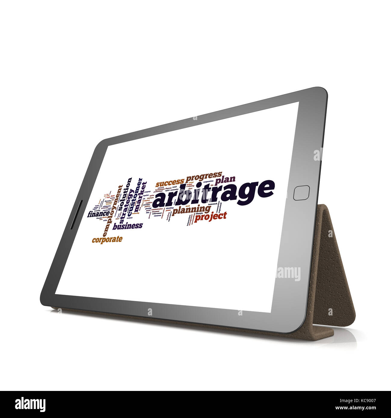 Arbitrage word cloud on tablet image with hi-res rendered artwork that ...