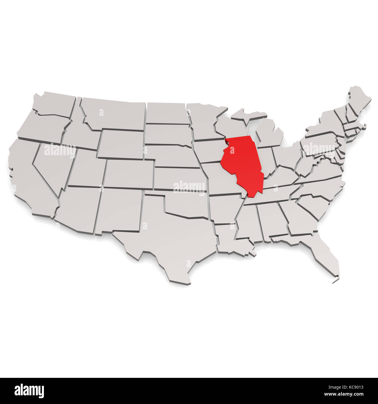 Illinois map image with hi-res rendered artwork that could be used for ...