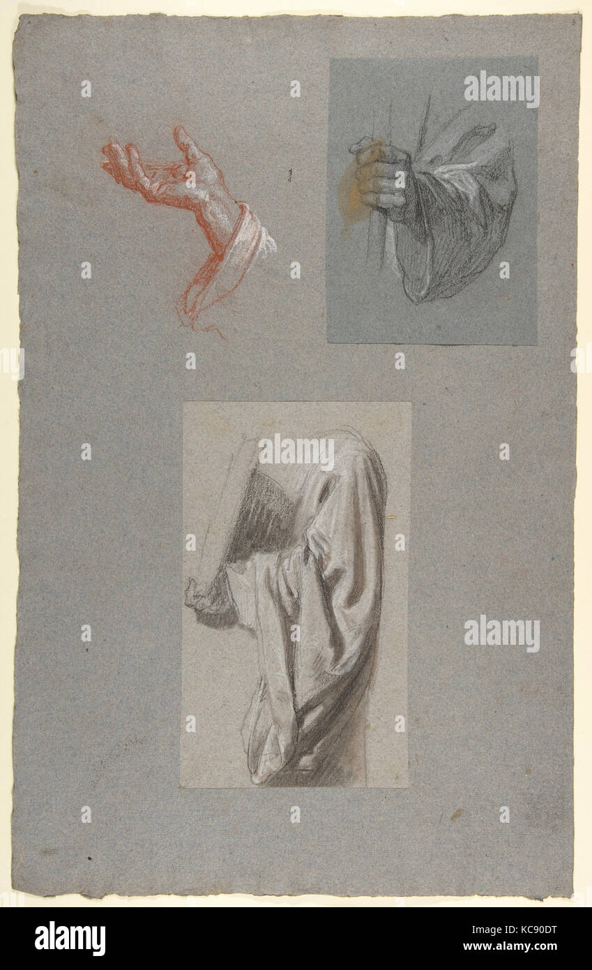a. Hand of Saint Remi; b. Hand of Saint Remi; c. Drapery Study for ...