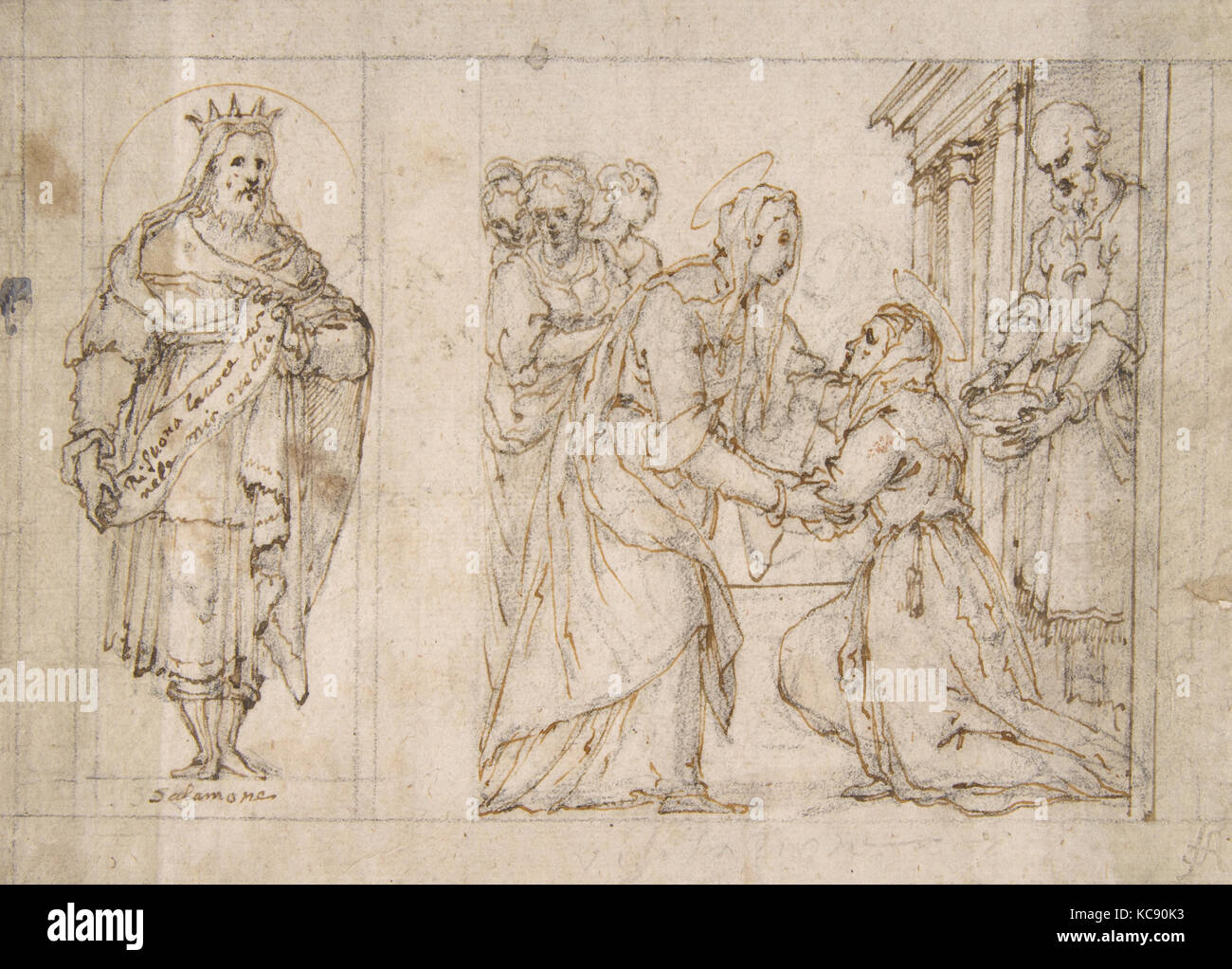 The Visitation of the Virgin to Saint Elizabeth; King Solomon in a ...
