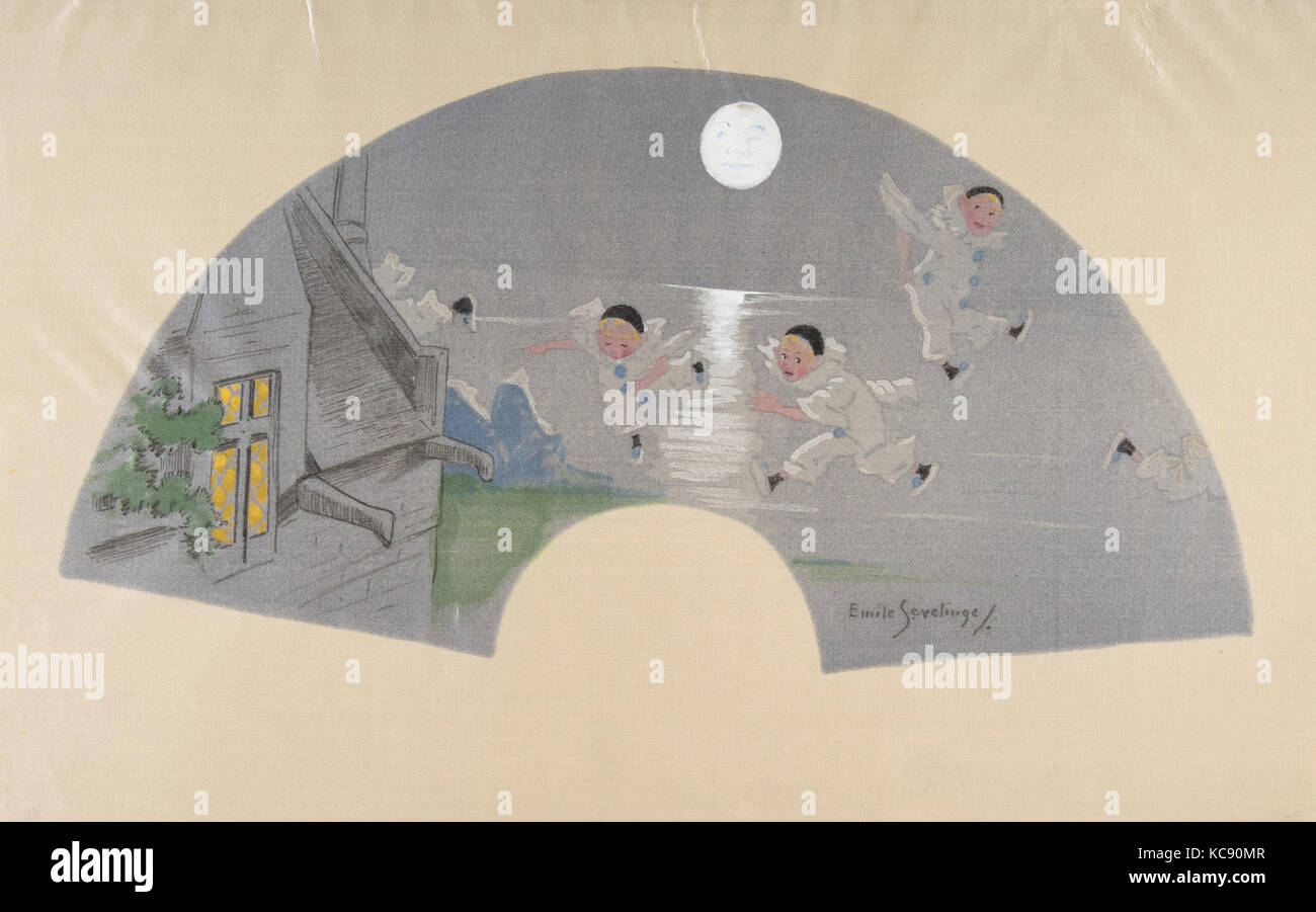 A Night in Summer, 1891-1936, Fan leaf on satin, Drawings, Emile ...
