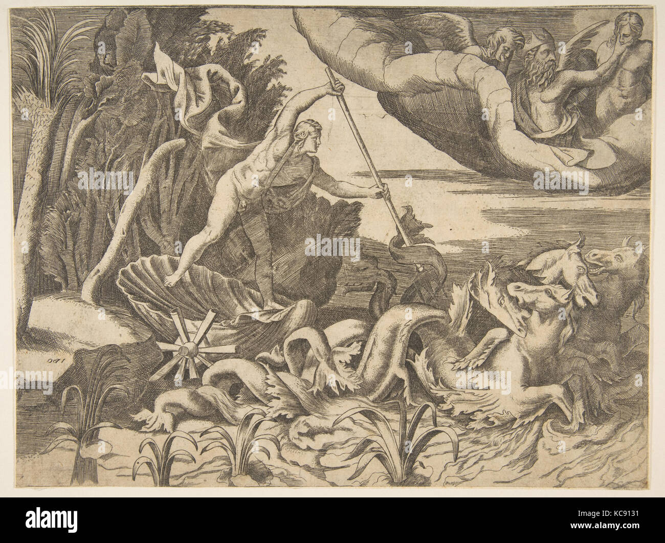 Neptune in his Chariot being drawn by seahorses, from the 'Division of ...