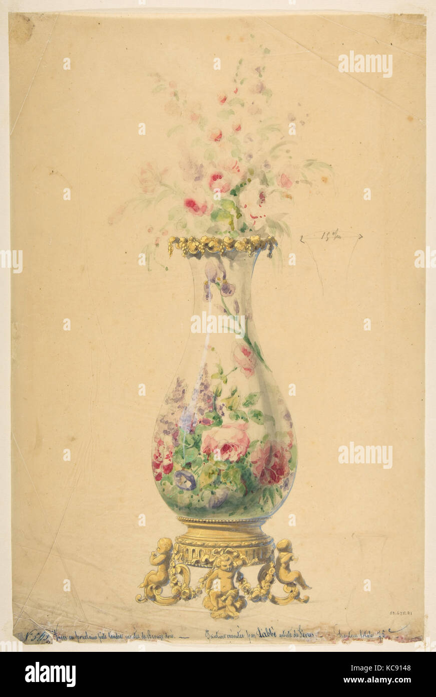 Design for a Vase, Anonymous, French, 19th century, Designs: Louis ...