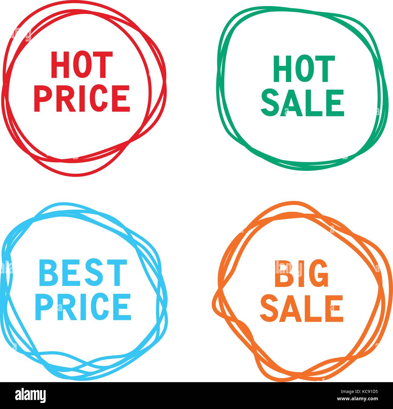 vector price tags. sale offer labels isolated on white background Stock ...