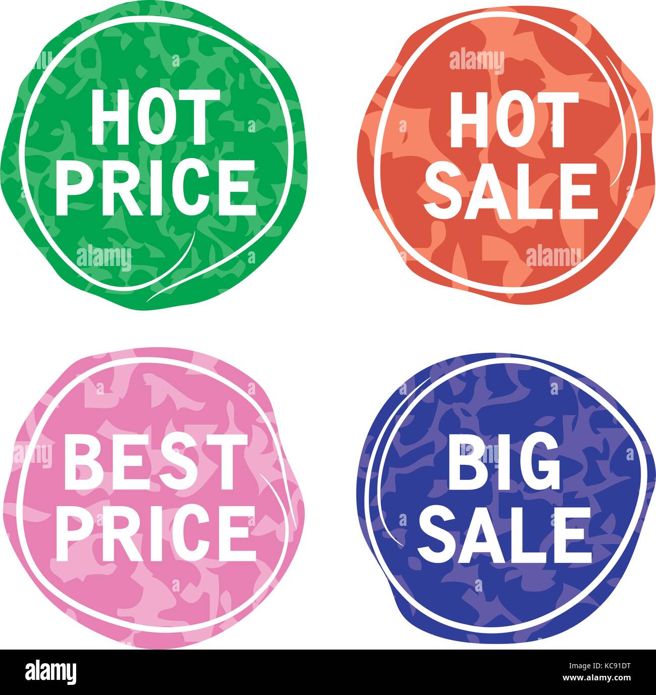 vector price tags. sale offer labels isolated on white background Stock ...