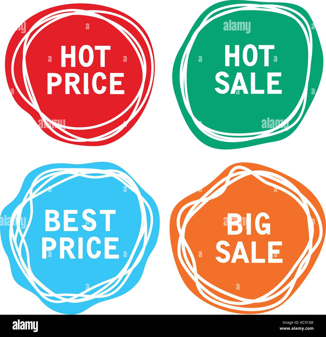 vector price tags. sale offer labels isolated on white background Stock ...