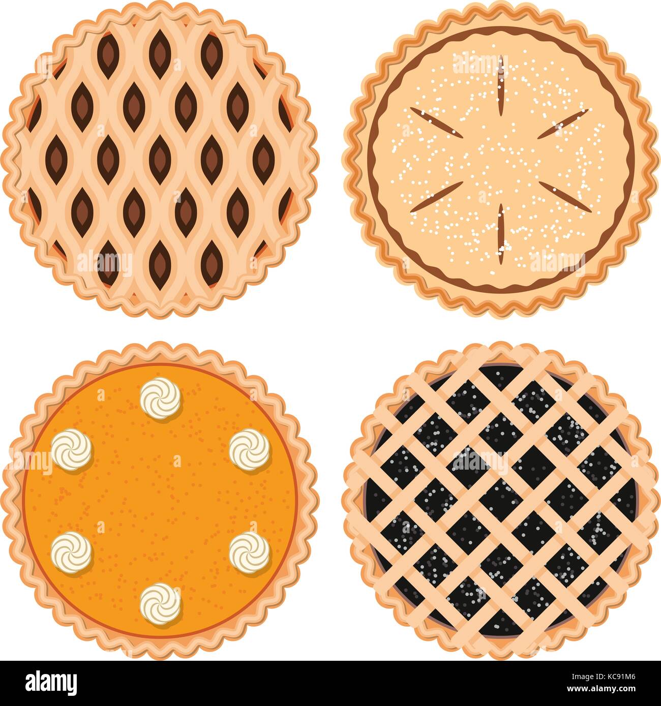 Pies top view Stock Vector Images - Alamy