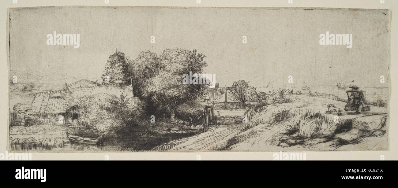 Landscape with a Milkman, ca. 1650, Etching and drypoint, sheet: 2 5/8 ...