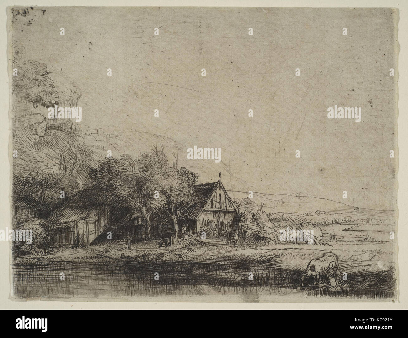Landscape with a Cow, Etching and drypoint, Prints, Rembrandt ...