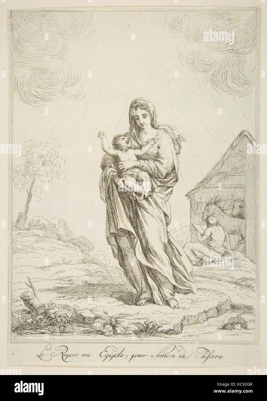 Rest on the flight into Egypt, Anonymous, French, 18th century, After ...