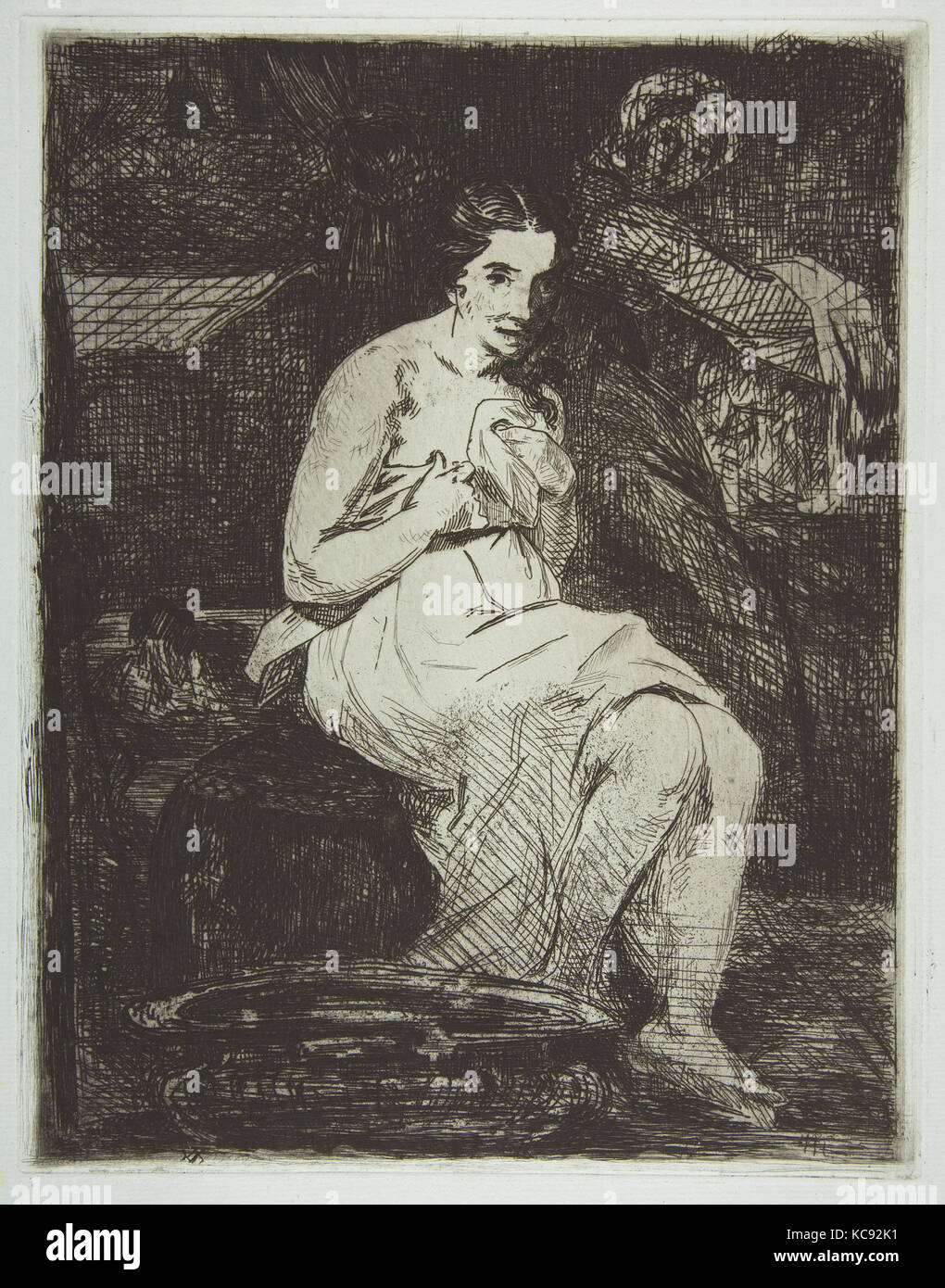 The Toilette, 1861–62, etching with roulette, bitten tone; final state ...