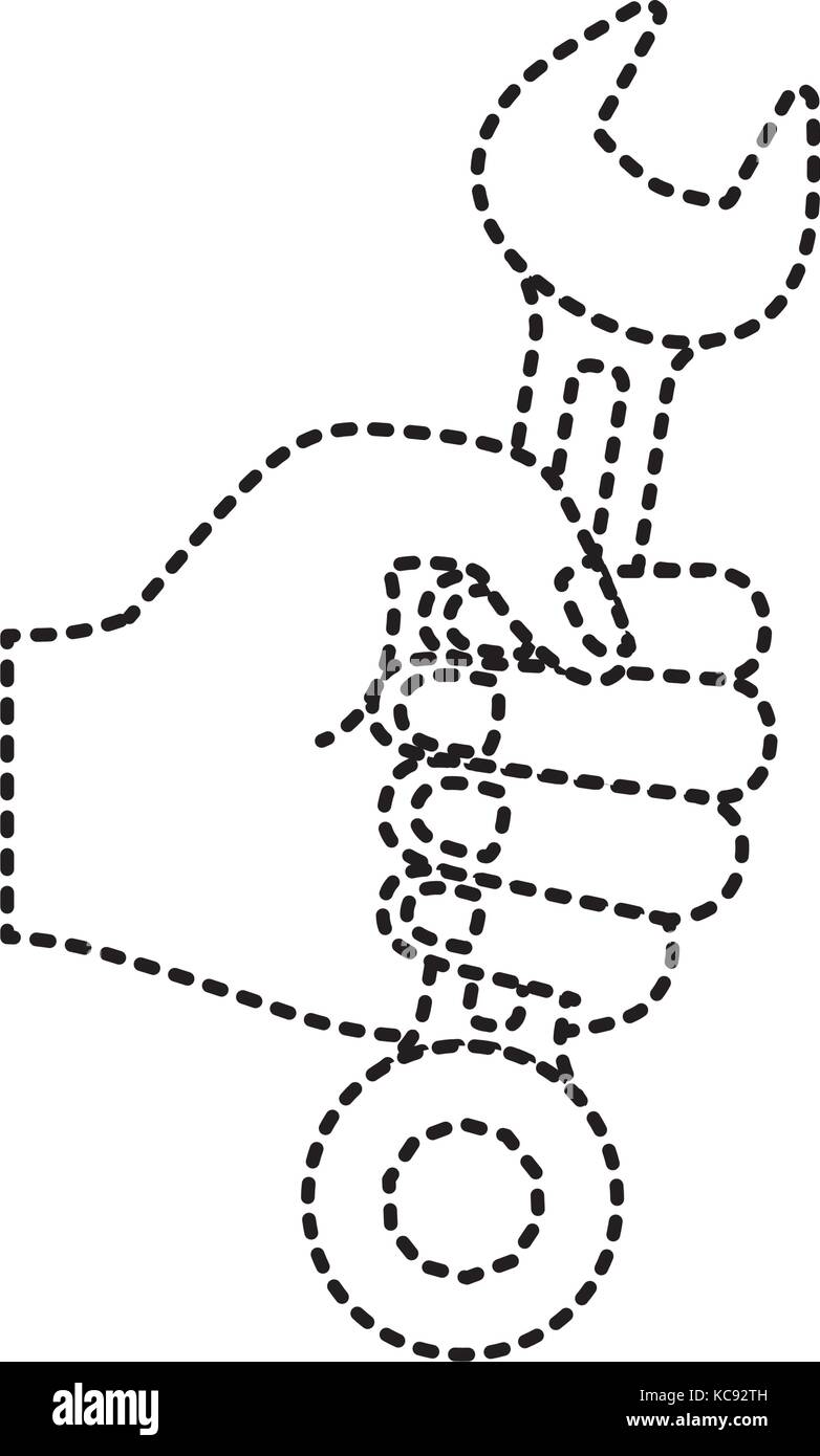 Hand holding spanner Black and White Stock Photos & Images - Alamy