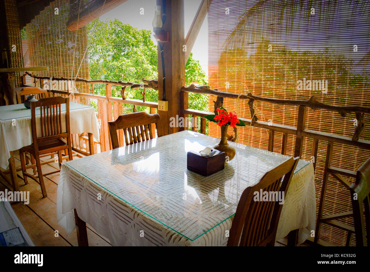 Empty restaurant showing the economic devastation and depression caused ...