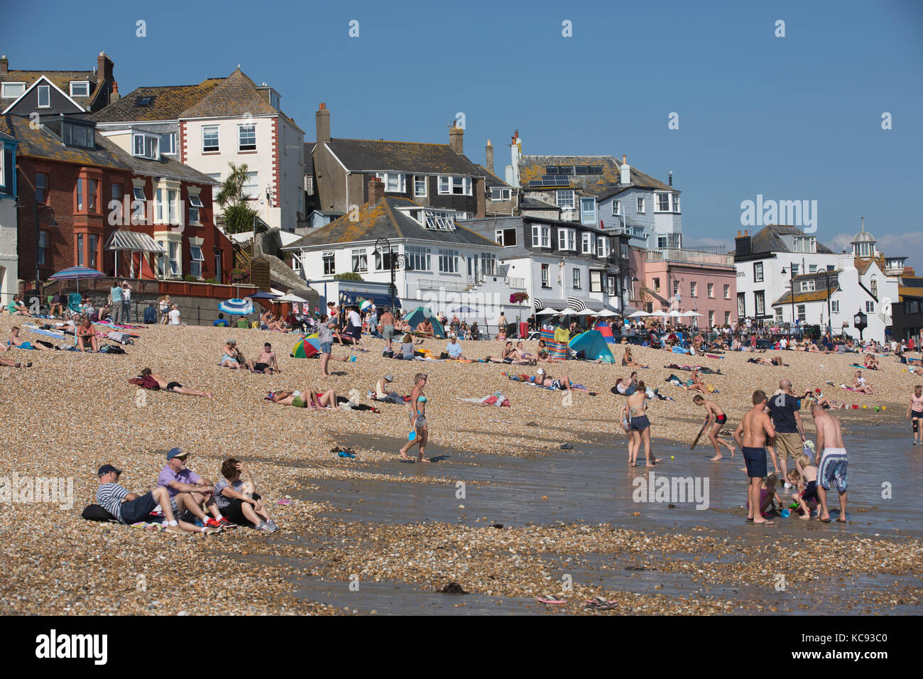 Lyme Regis, ancient town featured in the Domesday Book, with historical ...