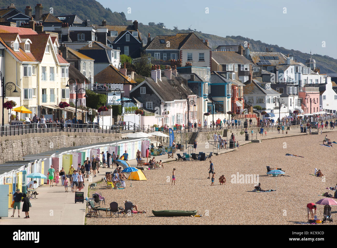 Lyme Regis, ancient town featured in the Domesday Book, with historical ...