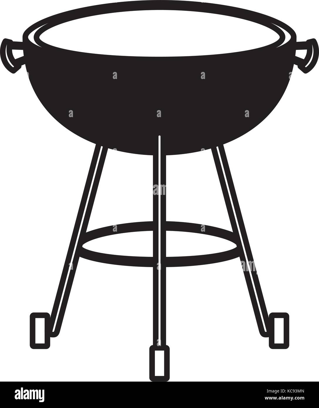 bbq grill front view black silhouette Stock Vector Image & Art - Alamy