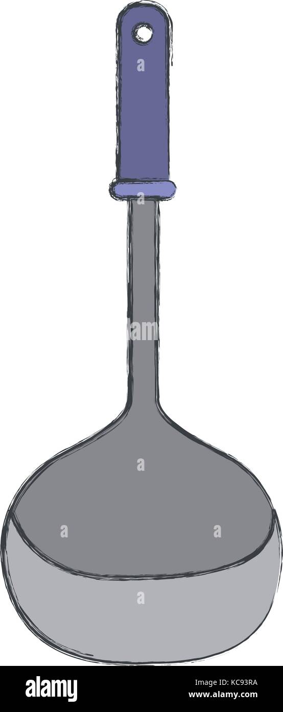 soup ladle colorful silhouette with blurred contour Stock Vector Image ...