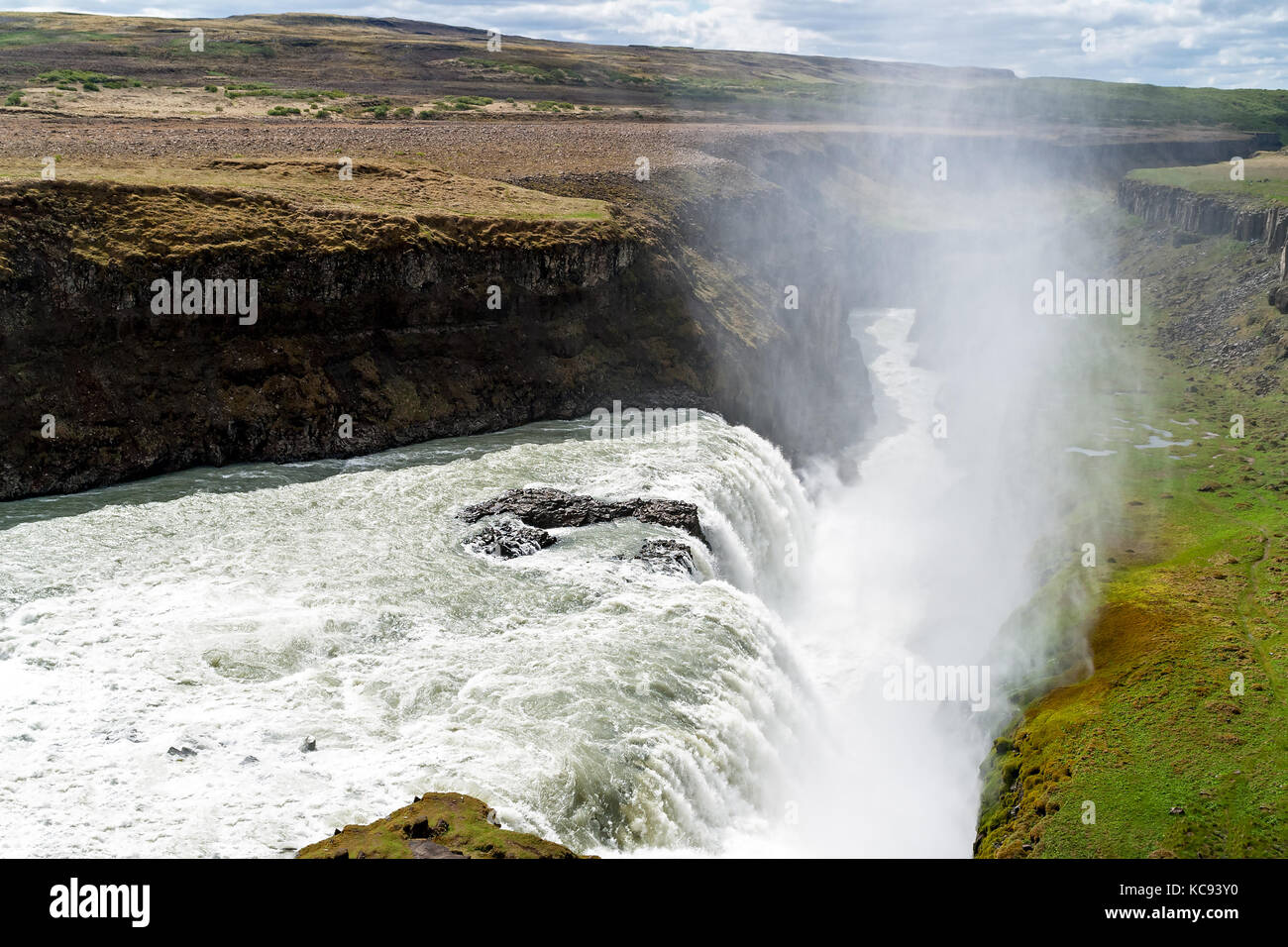 Gullfoss waterfall - Southwest Iceland Stock Photo - Alamy