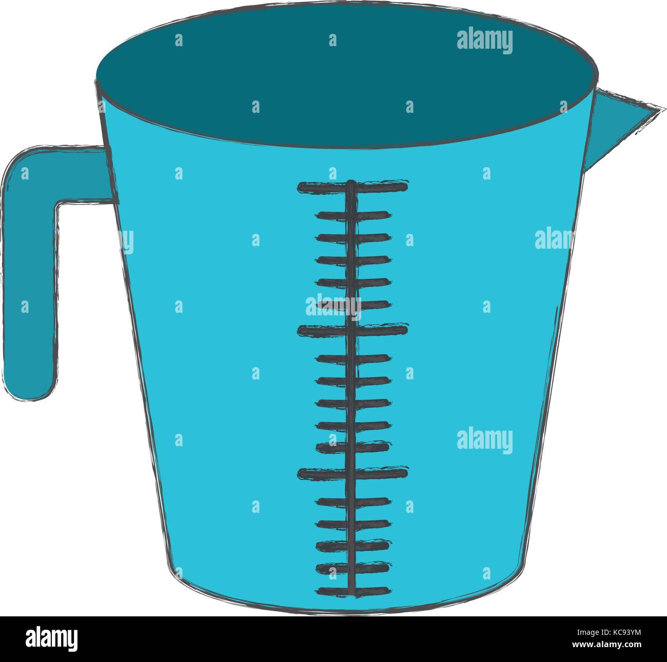 jar with handle and measure scale colorful blurred contour Stock Vector ...