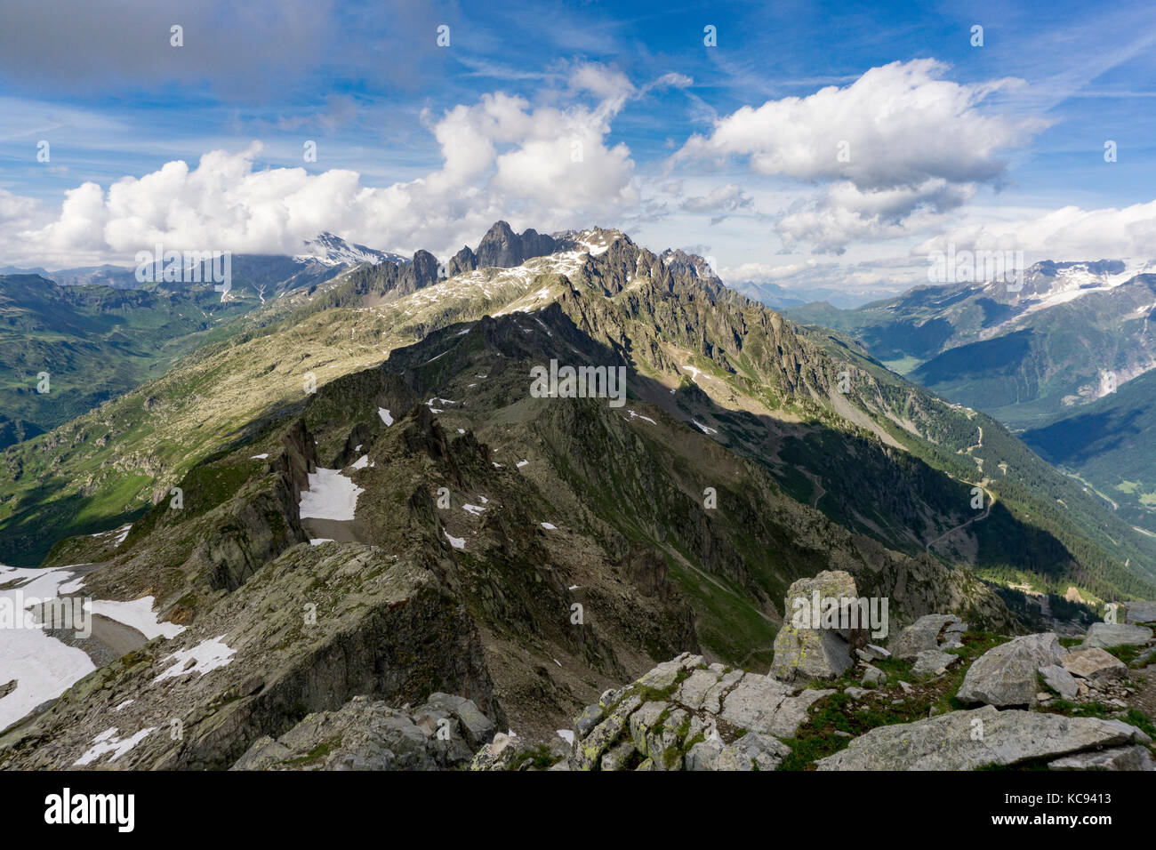 Beautiful Alpine view from the summit of Le Brevent. France Stock Photo ...