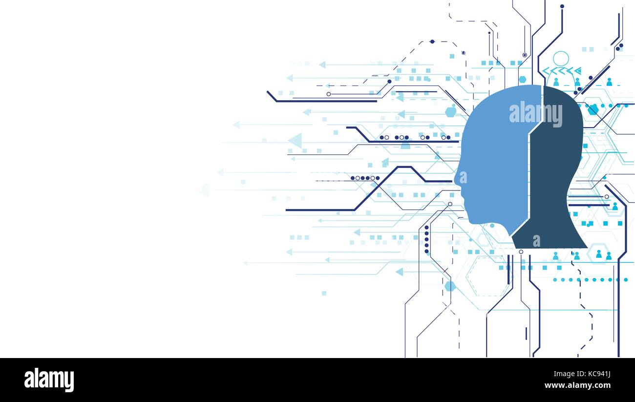 Abstract futuristic technology head with line and elements Stock Vector ...