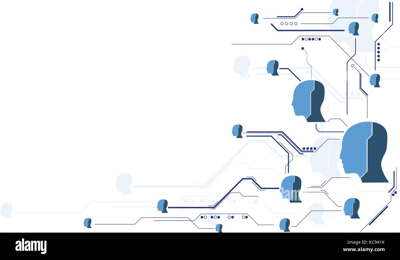 Abstract futuristic technology head with line and elements Stock Vector ...