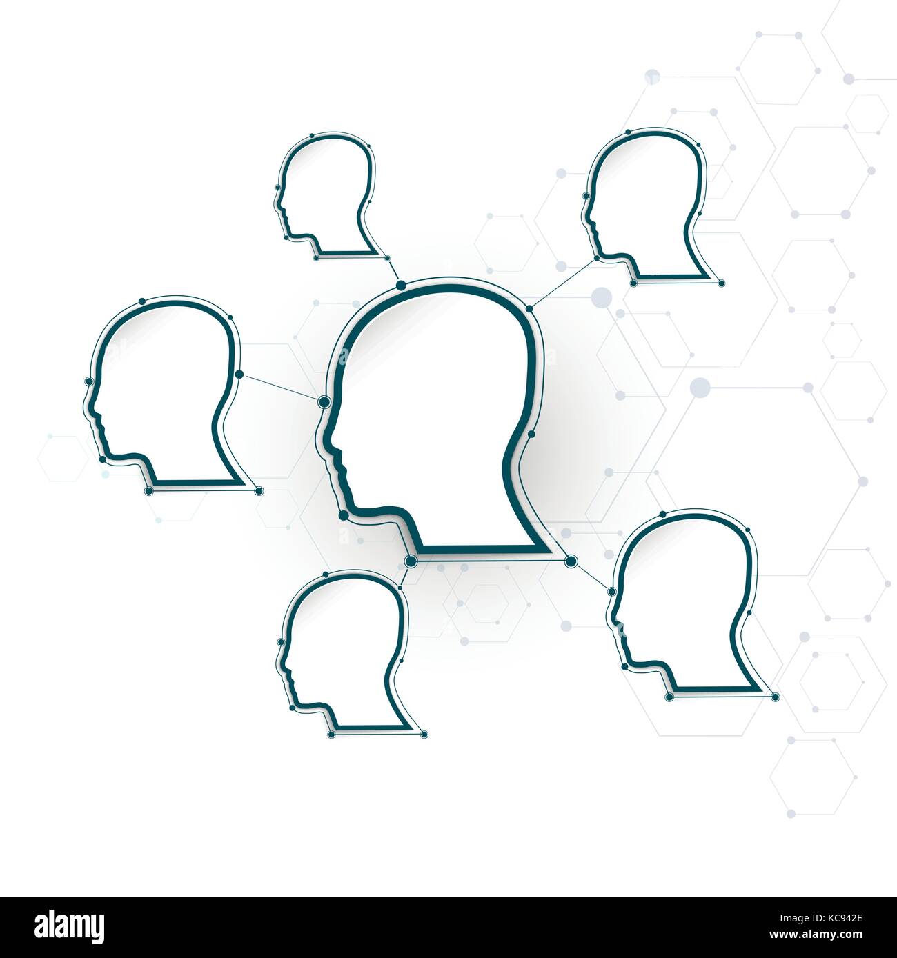 Abstract futuristic technology head with line and elements Stock Vector ...