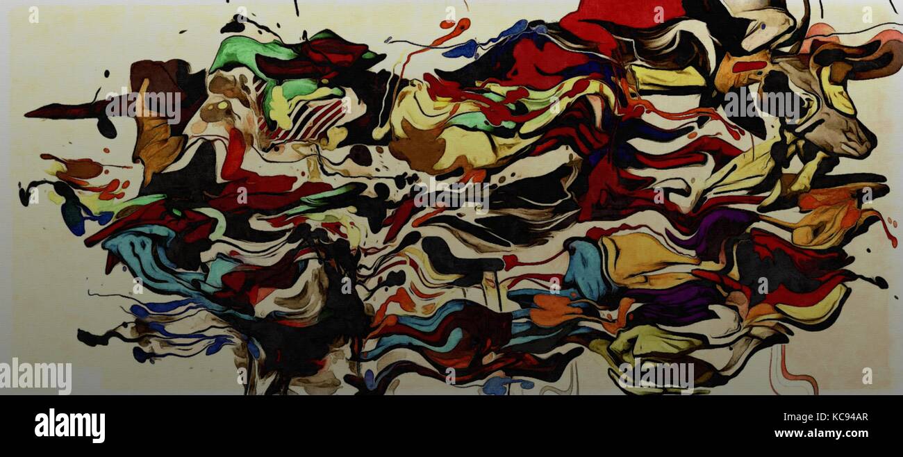 illustration of an abstract, surreal background of colorful ...