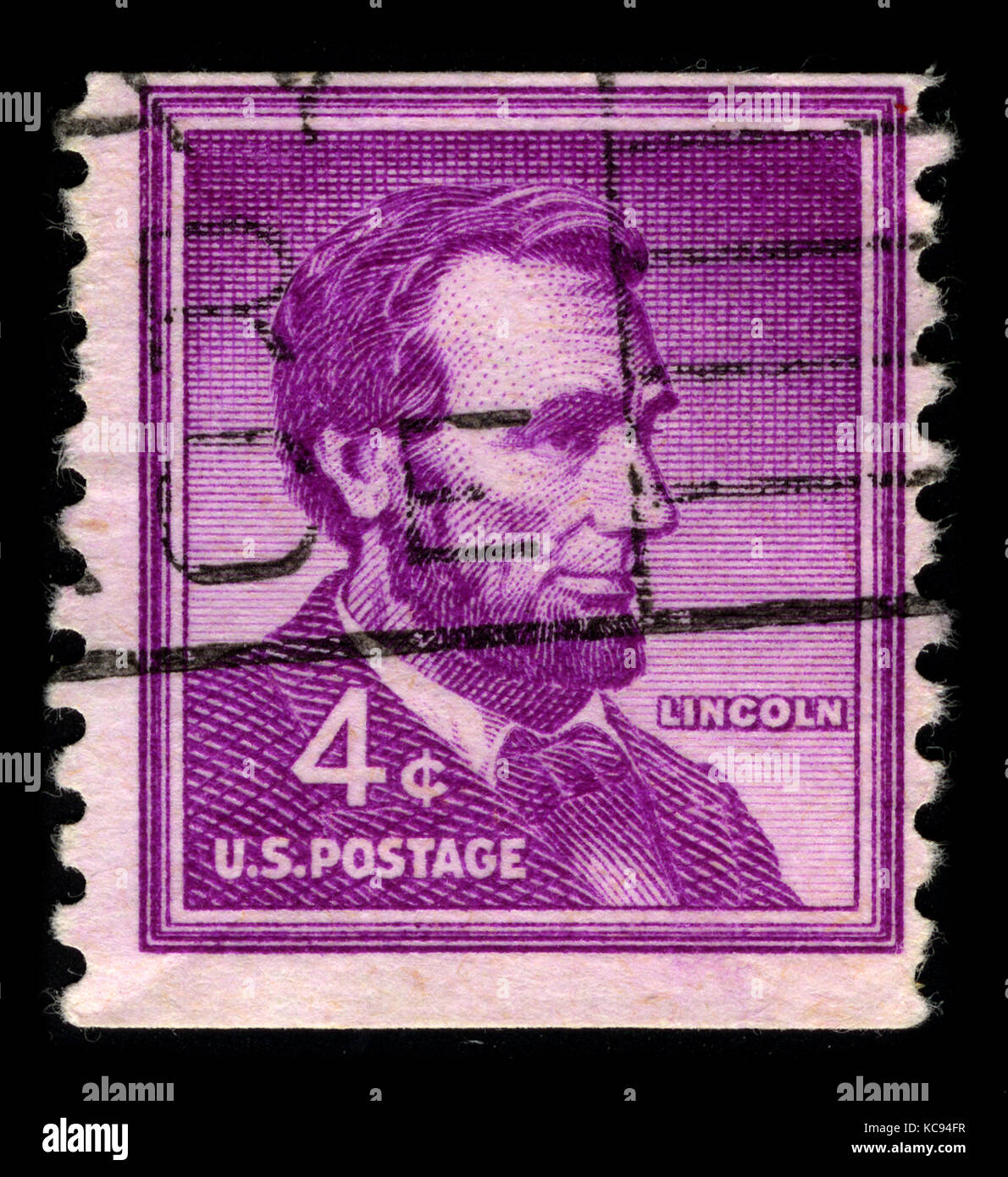 USA-CIRCA 1959: A stamp shows image portrait Abraham Lincoln (February ...