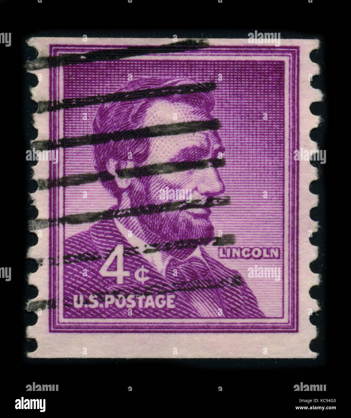 USA-CIRCA 1959: A stamp shows image portrait Abraham Lincoln (February ...