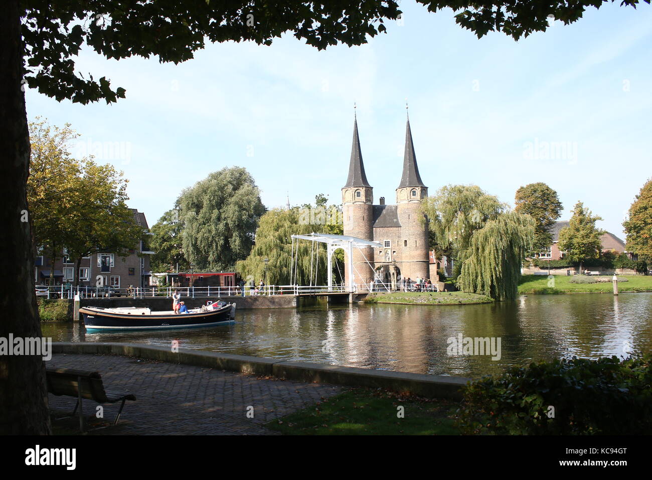 Picturesque Eastern Gate (Oostpoort) at Rijn-Schiekanaal, southeastern ...