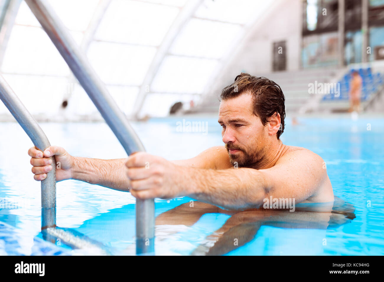 Getting out of pool hi-res stock photography and images - Alamy