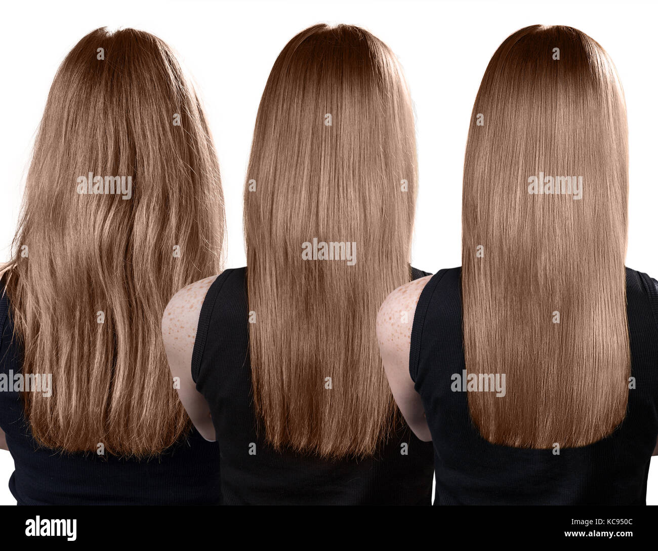 Hair color before and after hi-res stock photography and images - Alamy