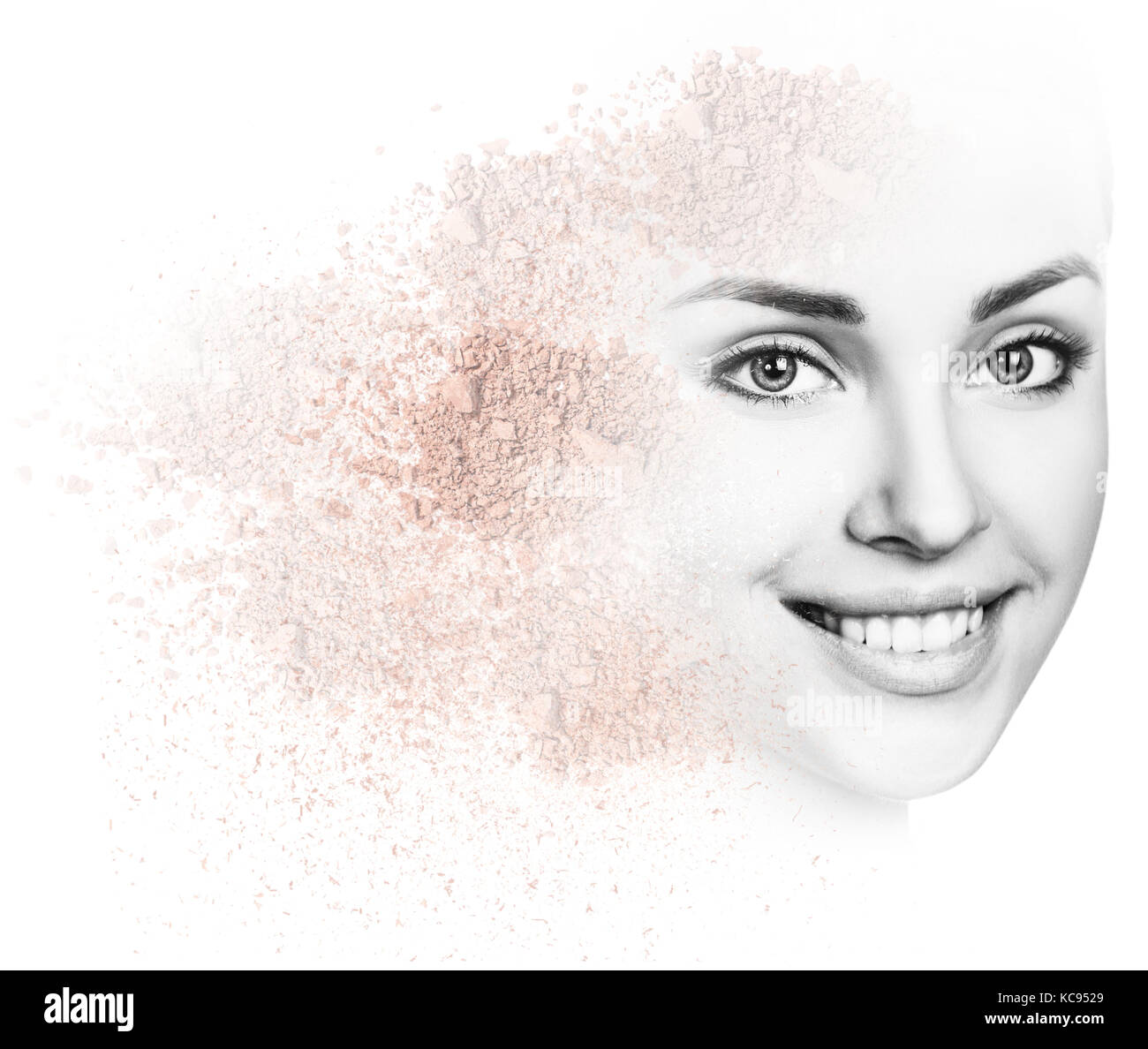 Woman face made from crumbly powder Stock Photo - Alamy