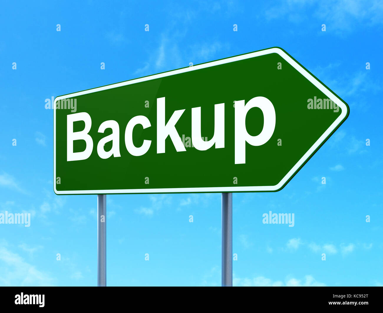 Programming concept: Backup on road sign background Stock Photo - Alamy