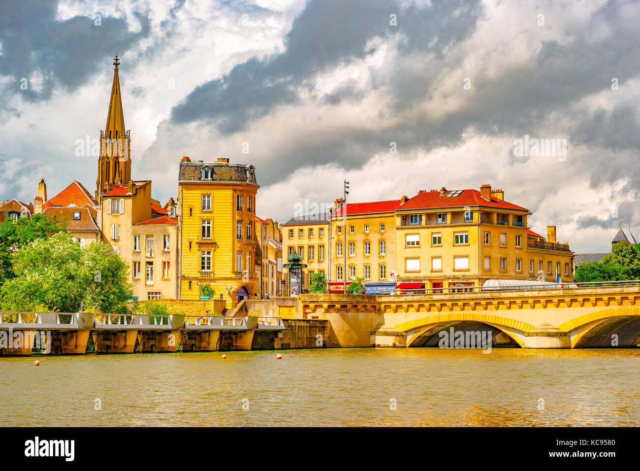 Cityscape of Metz, Lorraine, France. Beautiful image of old french town ...